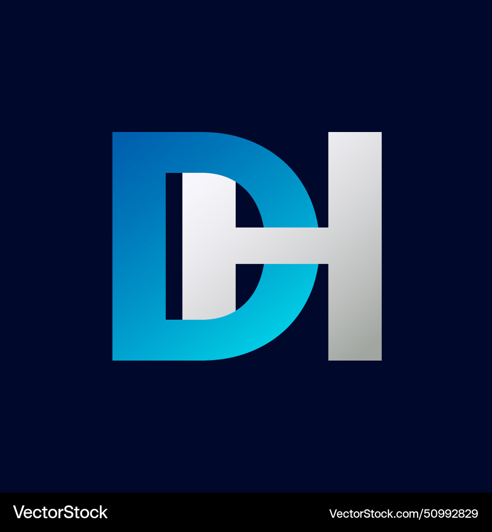 Dh letter logo design template Royalty Free Vector Image