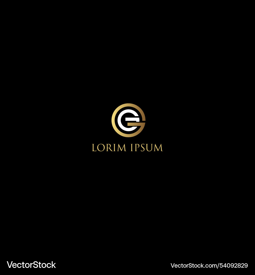 Elegant gg monogram logo overlapping design Vector Image