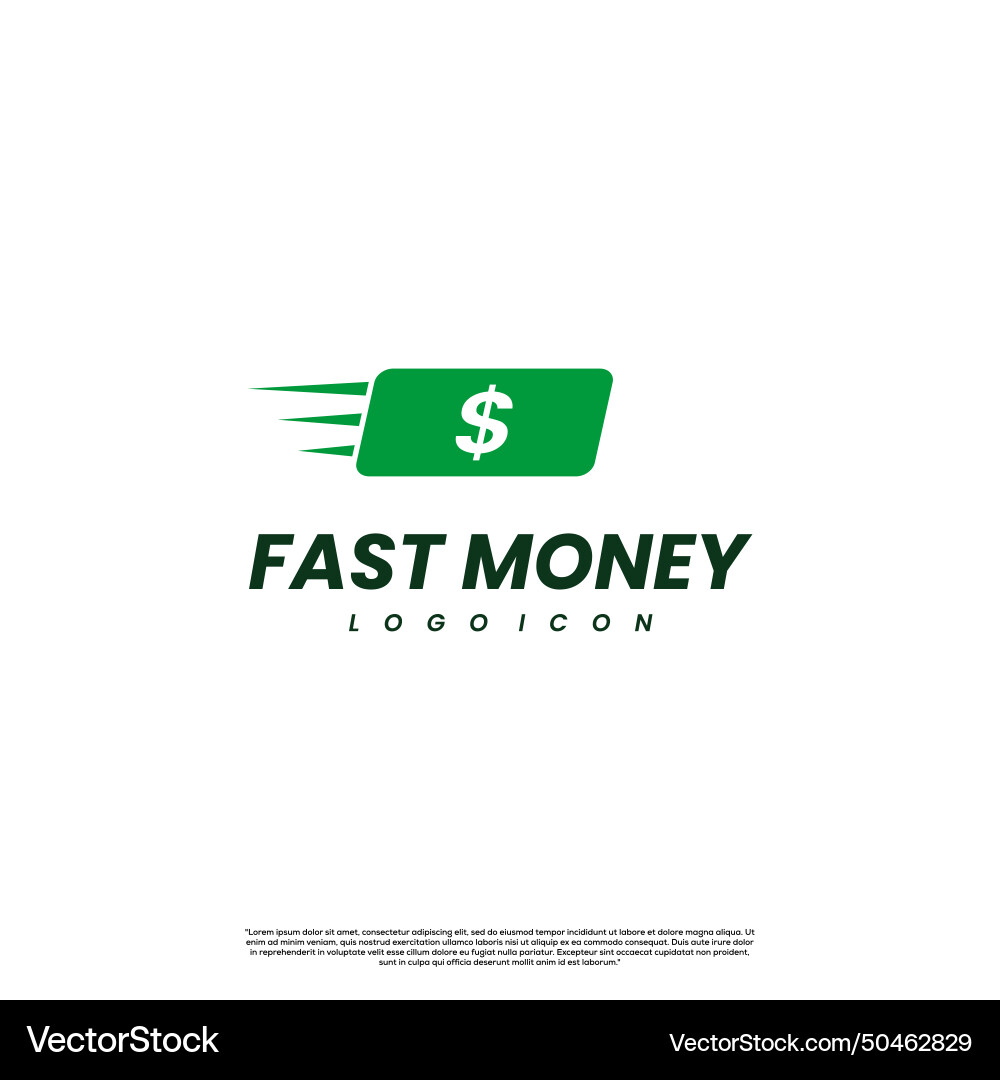 Fast money logo design on isolated background Vector Image