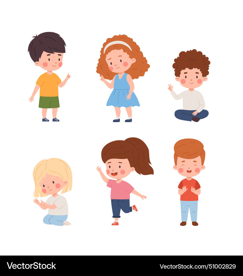 Kids counting on palms cute preschool boys Vector Image