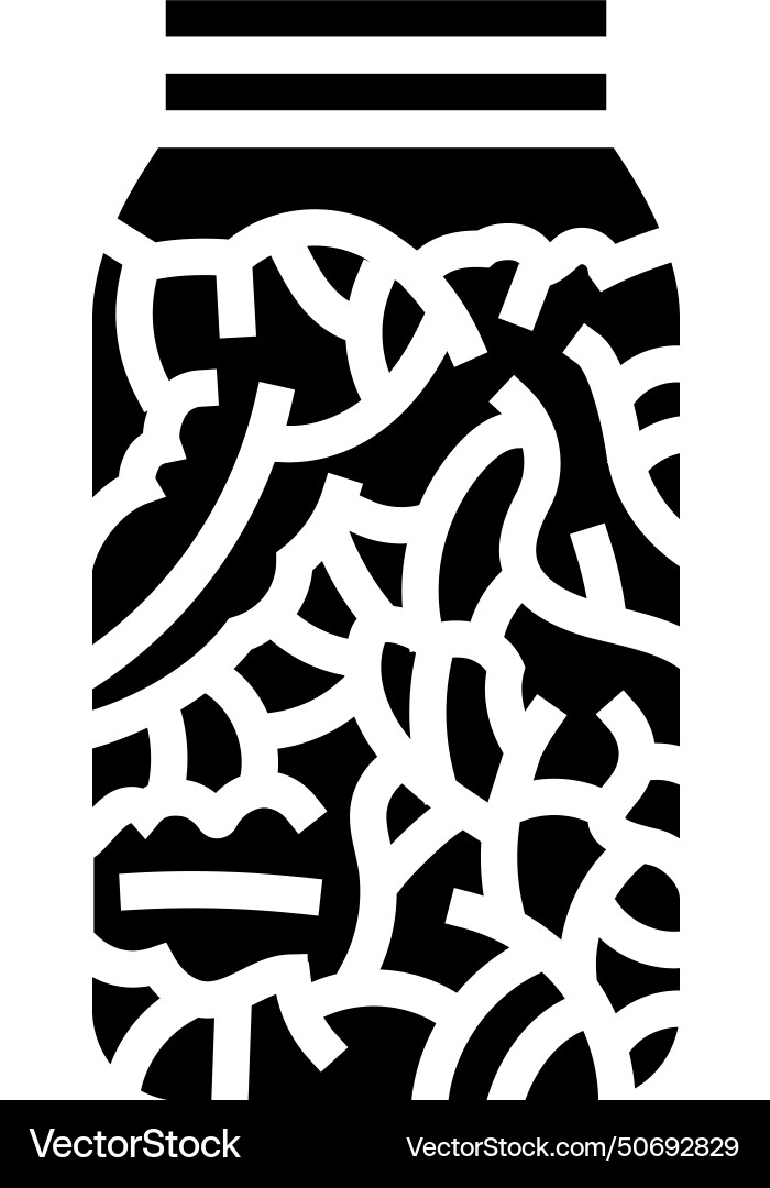 Kimchi jar korean cuisine glyph icon Royalty Free Vector