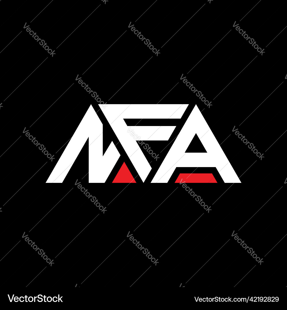 Nfa triangle letter logo design Royalty Free Vector Image
