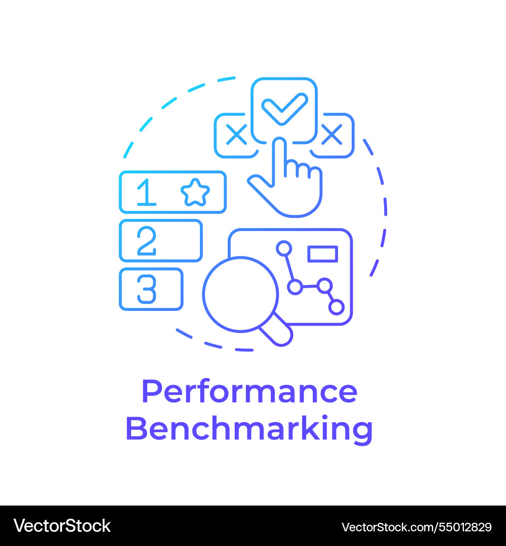 Performance benchmarking blue gradient concept Vector Image Performance benchmarking blue gradient concept Vector Image
