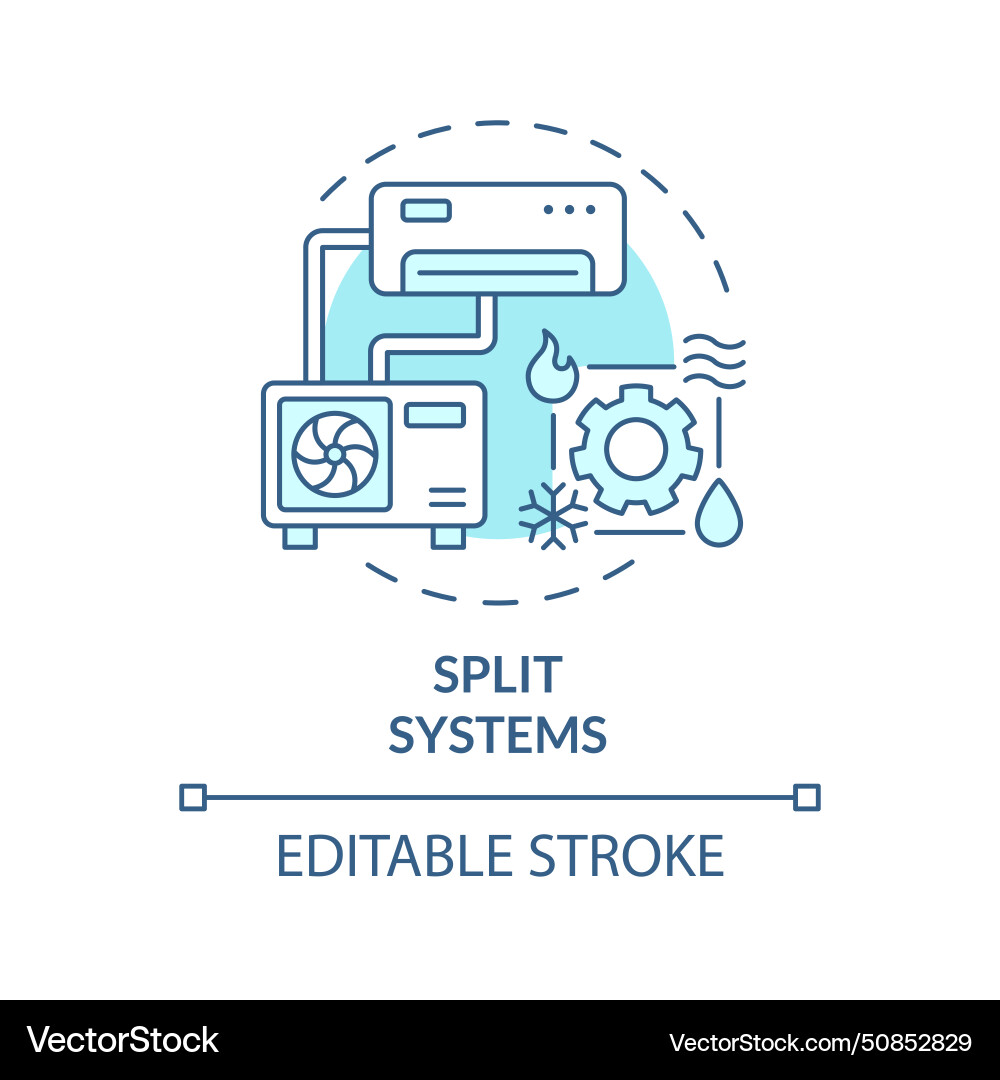 Split systems soft blue concept icon Royalty Free Vector