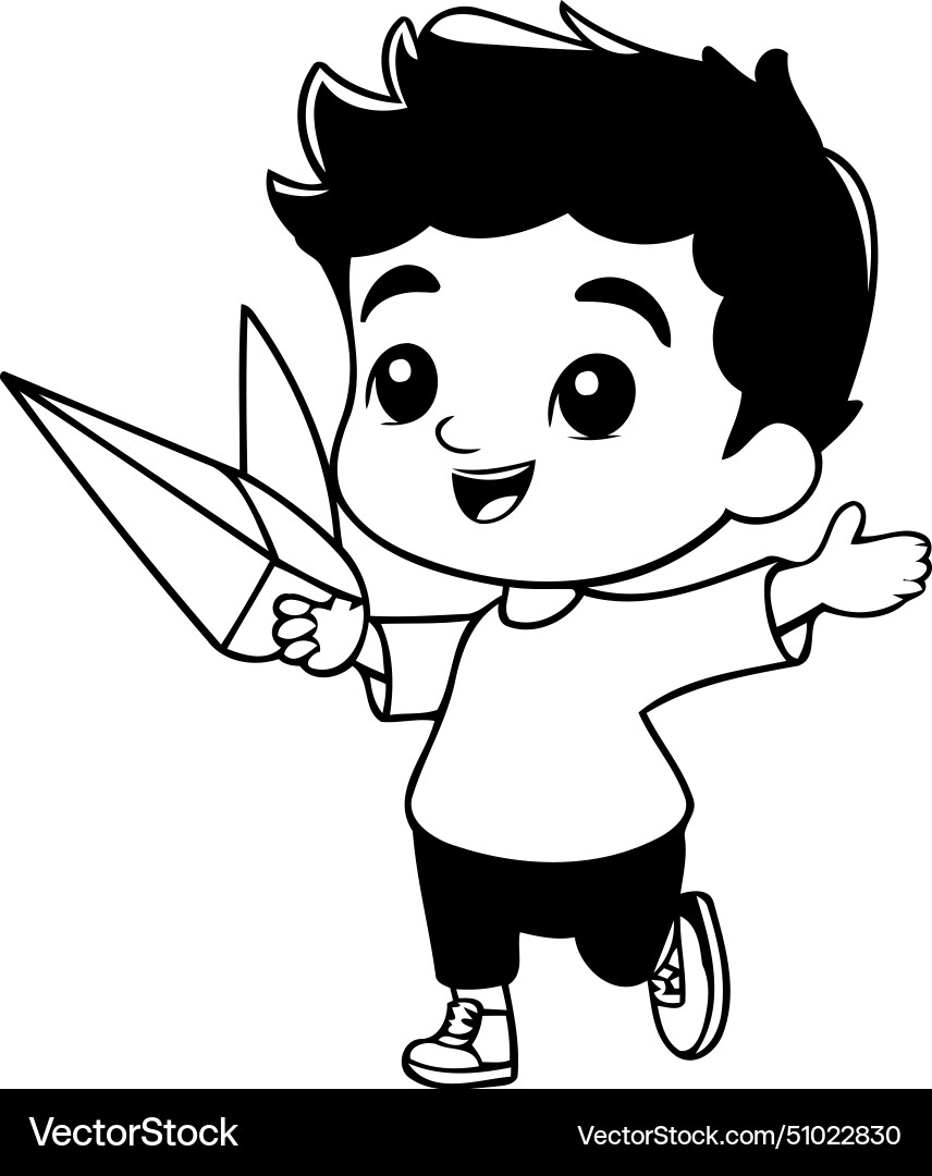 Cute boy holding sword cartoon graphic design Vector Image
