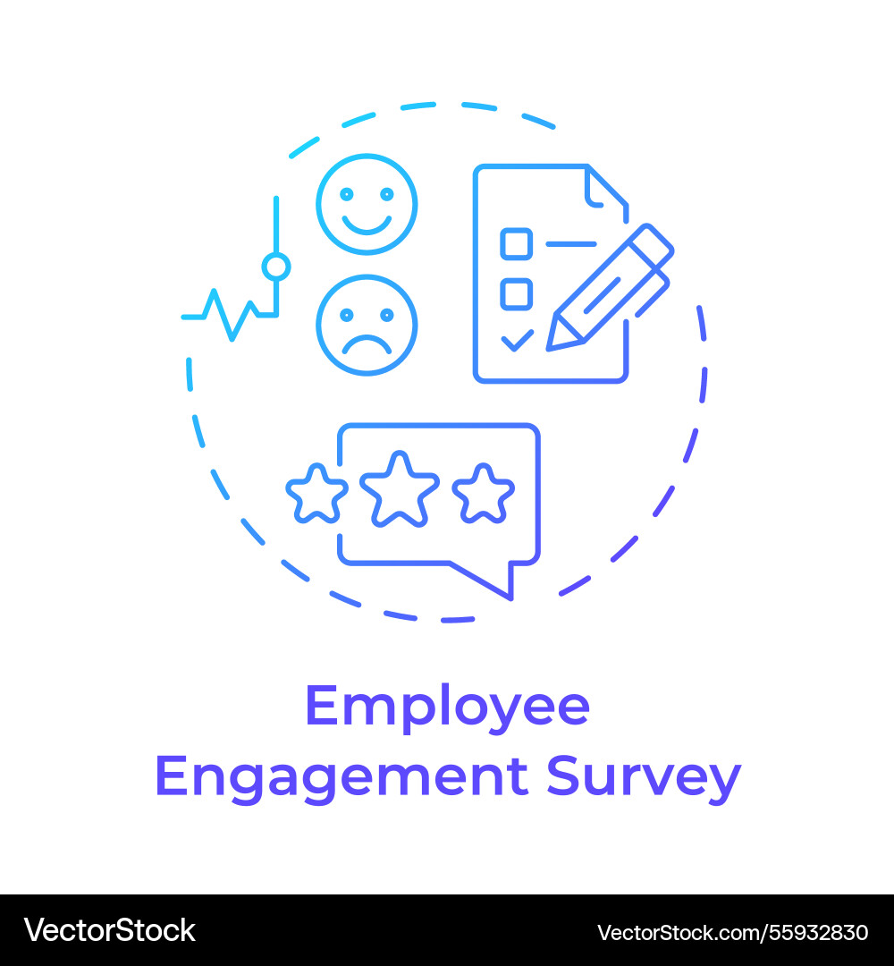 Employee engagement survey blue gradient concept Vector Image