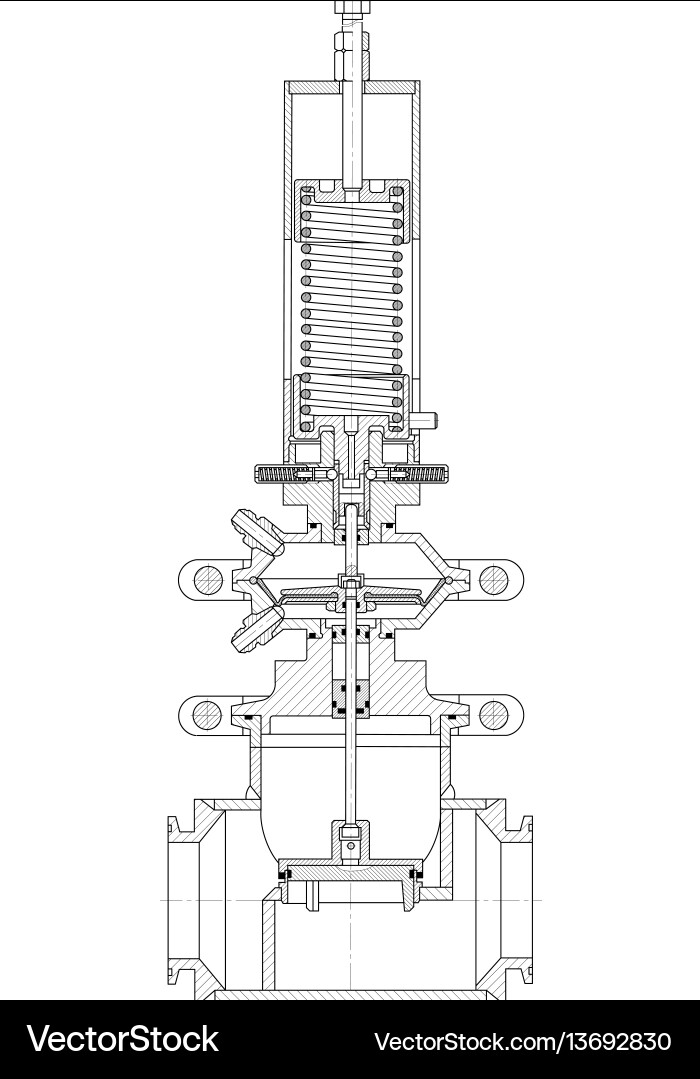 Engineering drawing of components Royalty Free Vector Image