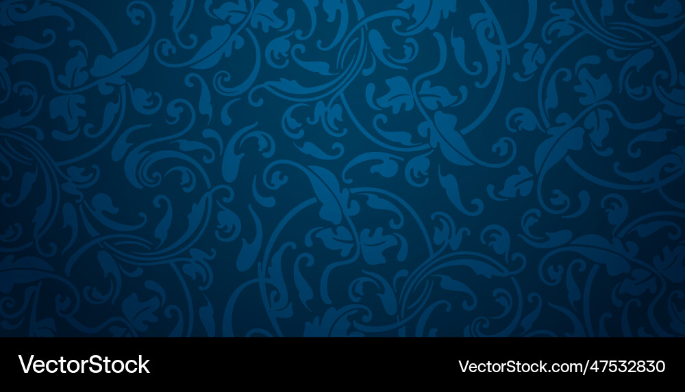 Floral ornamental blue patterns backgrounds Vector Image