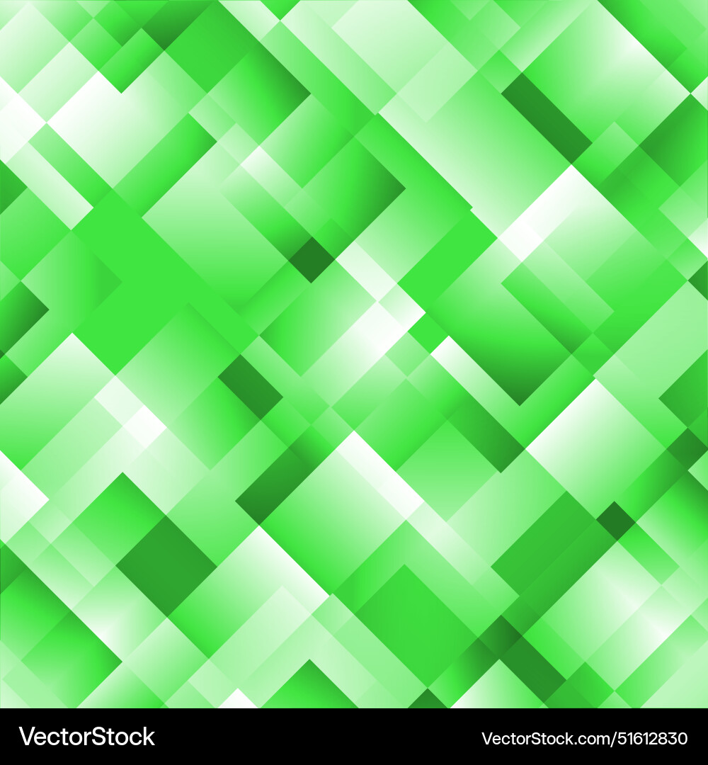 Green abstract pattern - triangle and square Vector Image