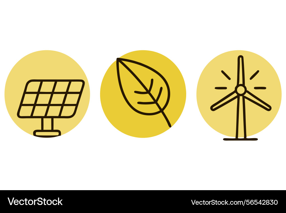 Renewable energy design solar wind and nature Vector Image