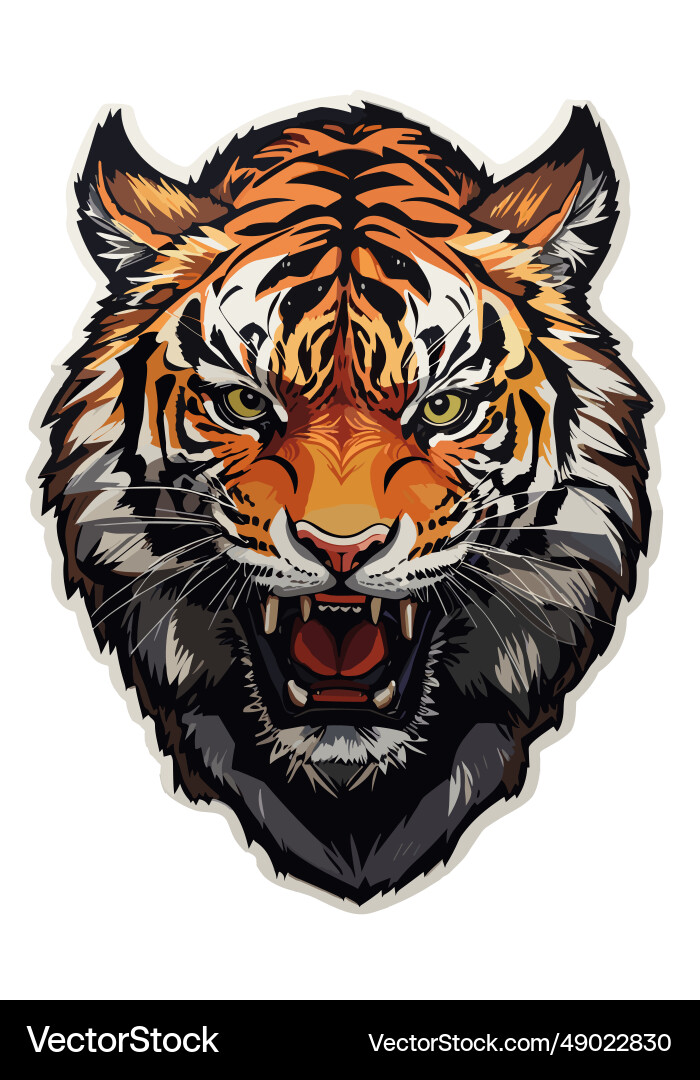 Roaring Tiger Head Royalty Free Vector Image - VectorStock