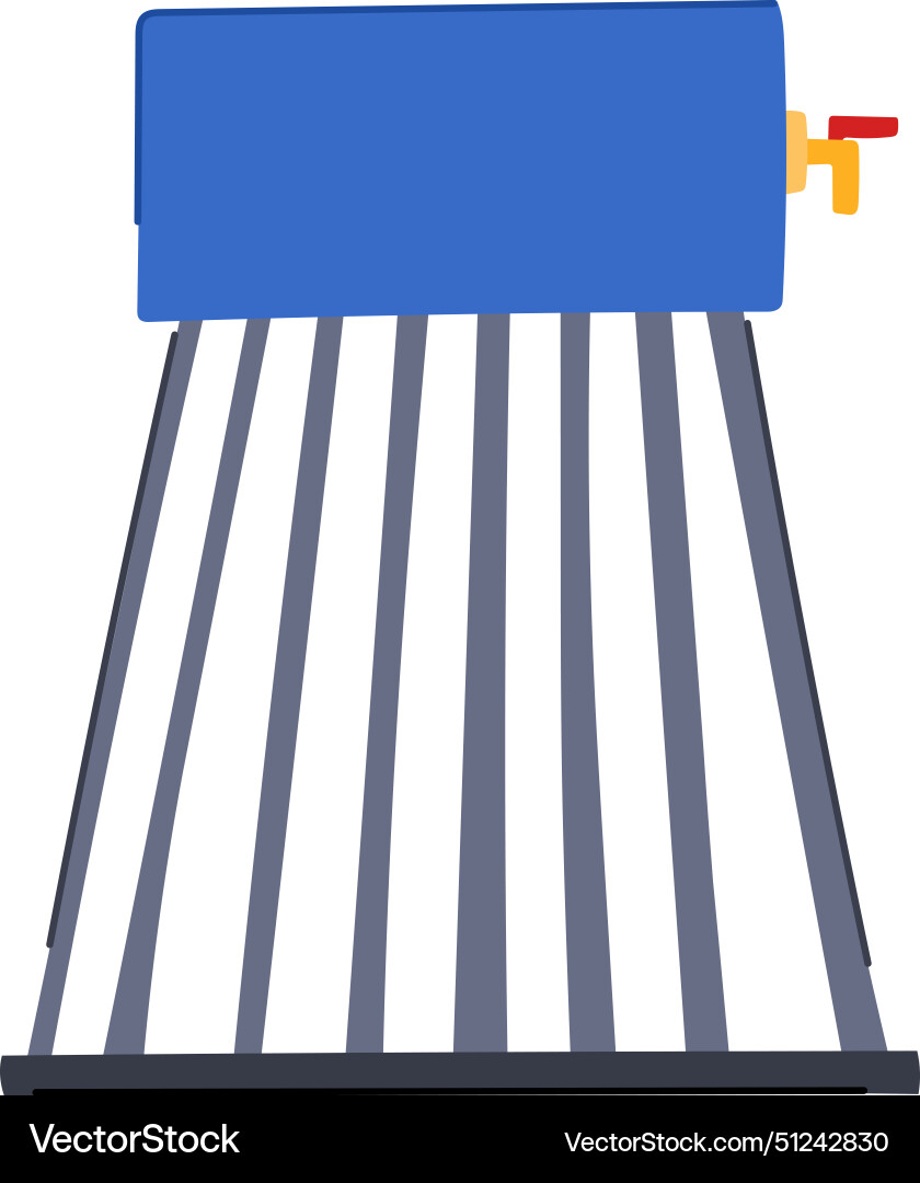 Tank solar water heater cartoon Royalty Free Vector Image
