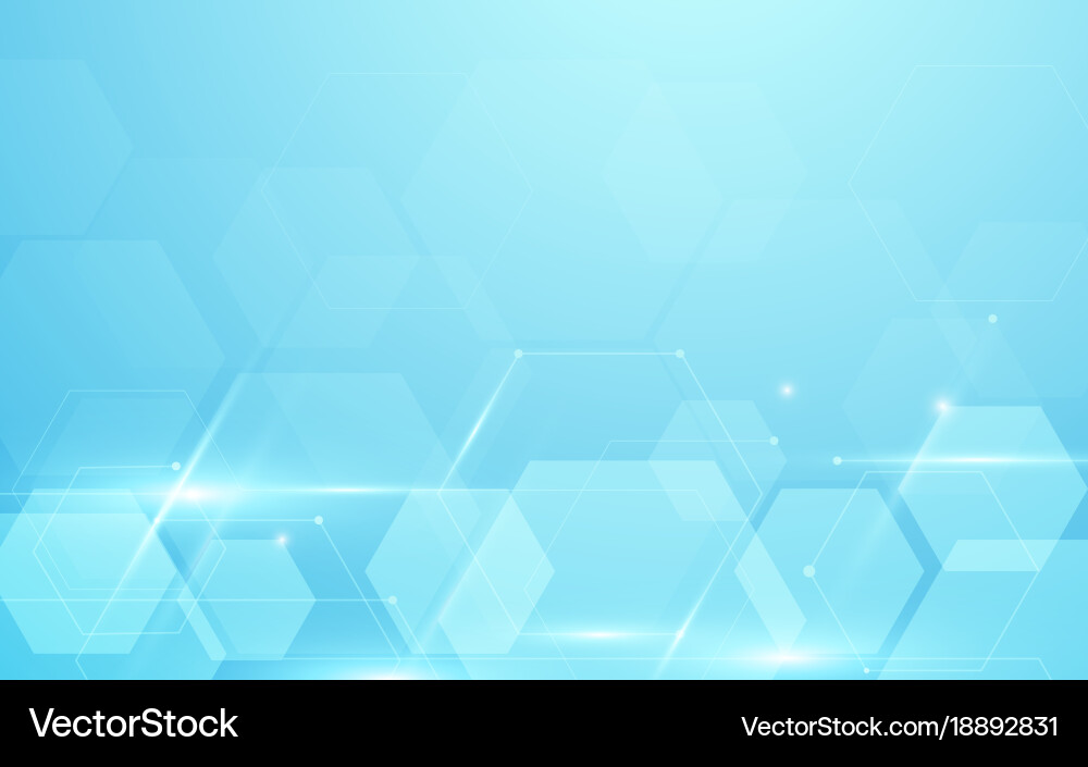 Abstract Blue Hexagon Tech Background Royalty Free Vector