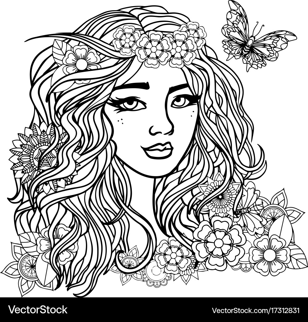 Beautiful woman on a white background Royalty Free Vector