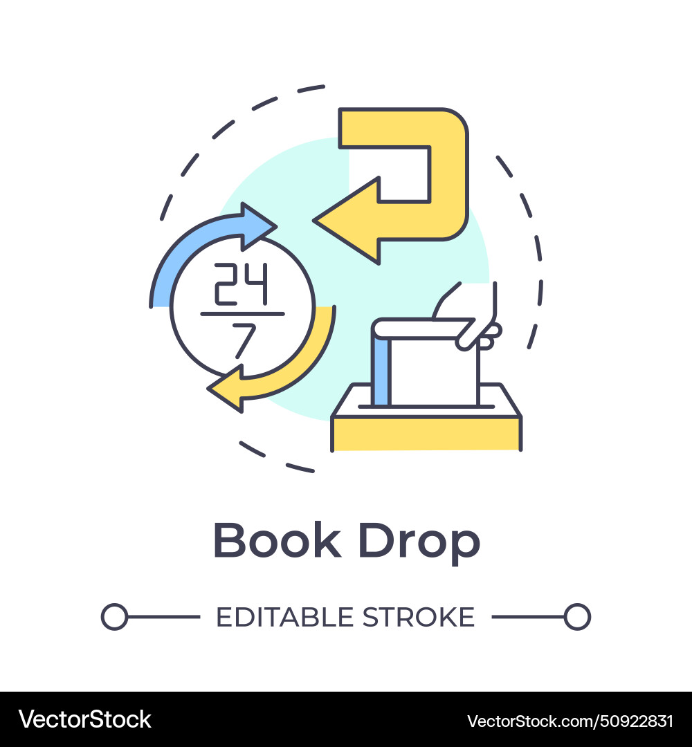 Book drop multi color concept icon Royalty Free Vector Image