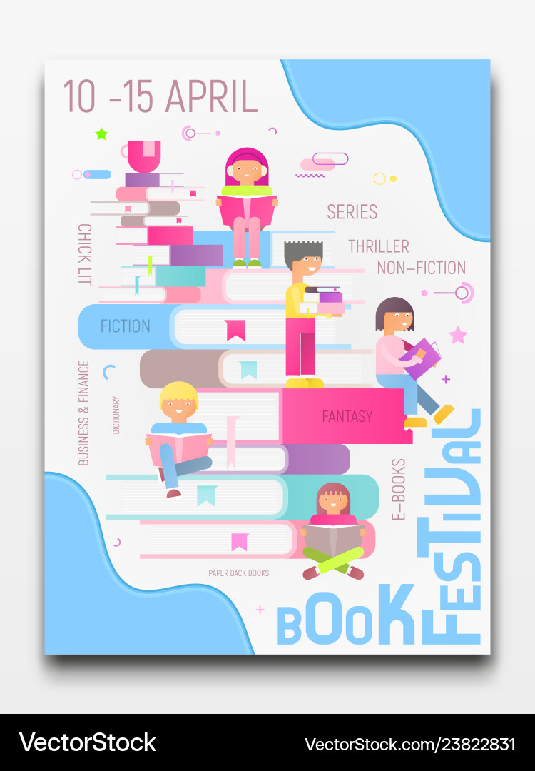 Book festival poster Royalty Free Vector Image