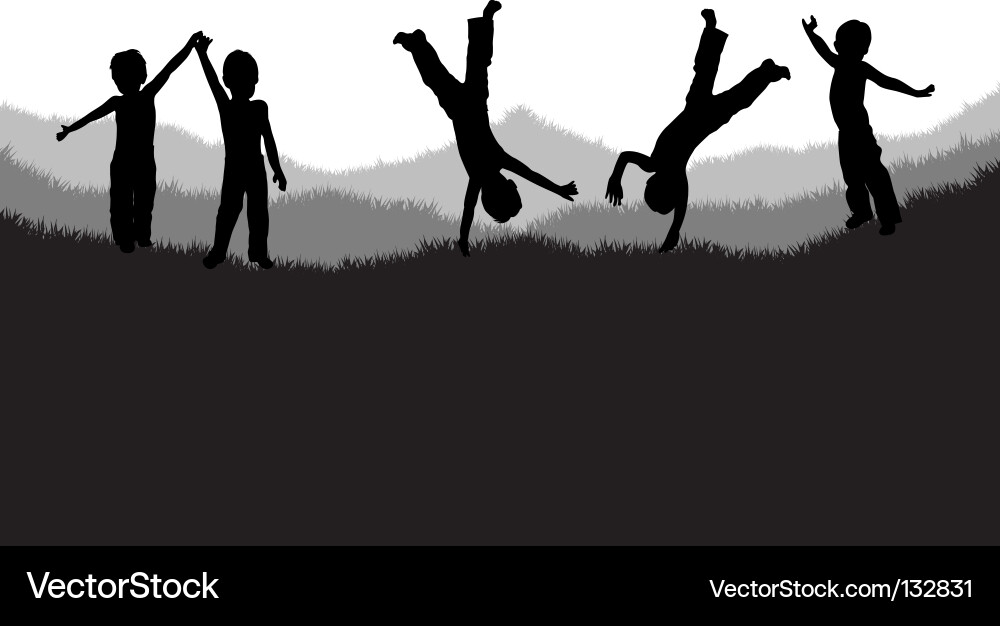 Children Cartwheel Royalty Free Vector Image - VectorStock