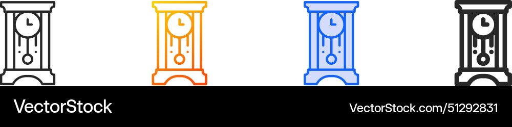 Clock iconthin linear gradient blue stroke Vector Image