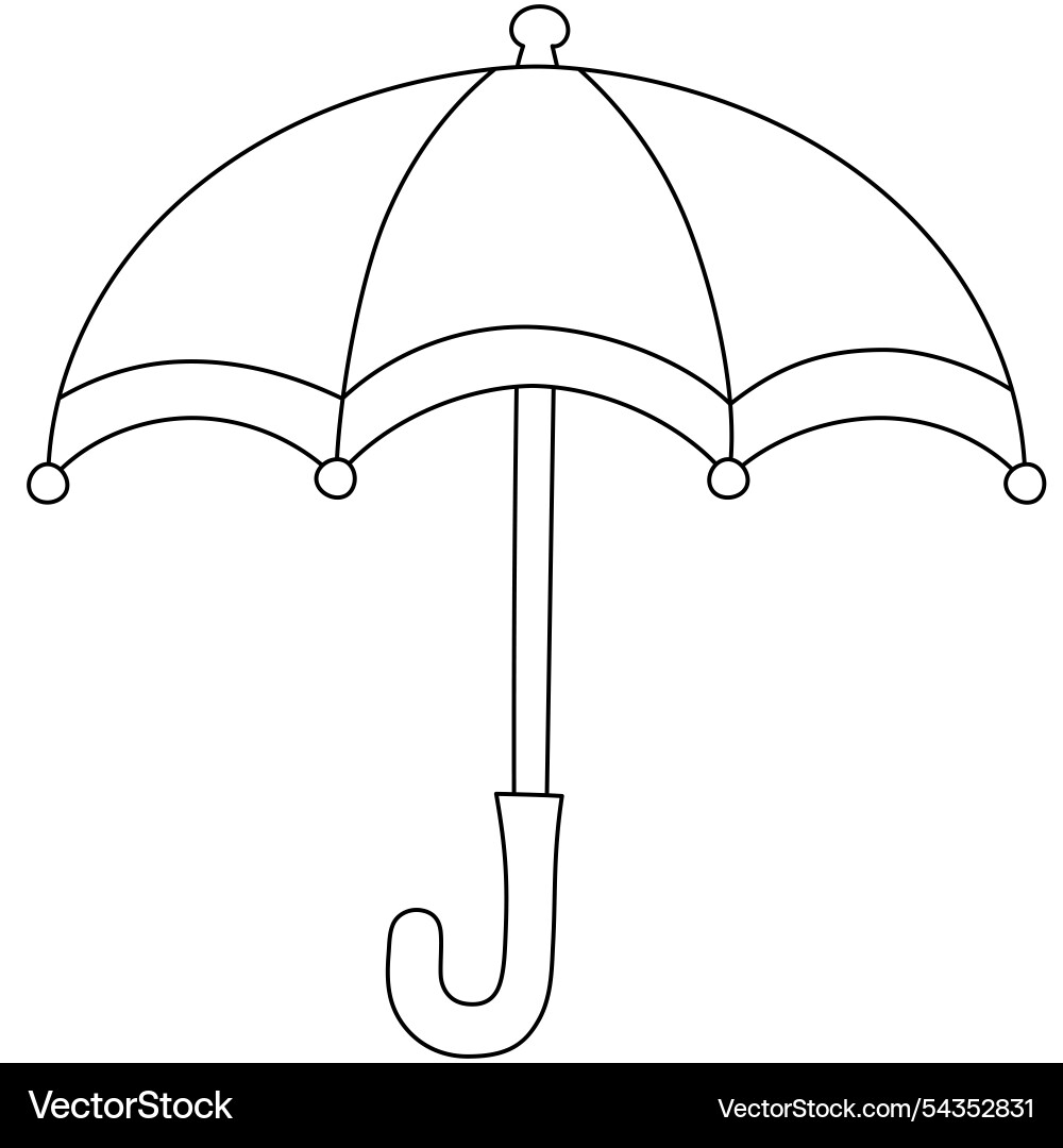 Cute umbrella which is funky line outline doodle Vector Image