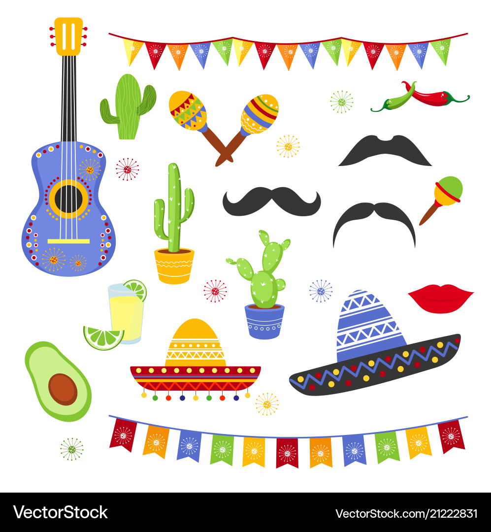 Fiesta Celebration Elements Royalty Free Vector Image