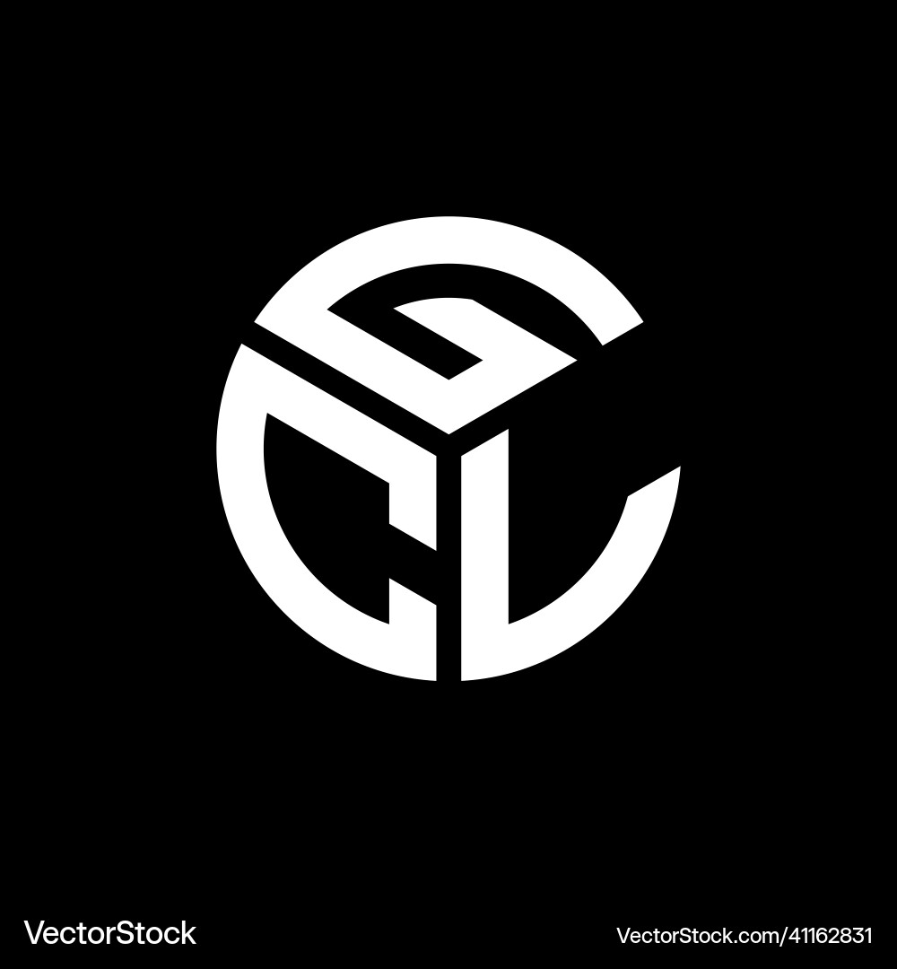 Gcl letter logo design on black background Vector Image