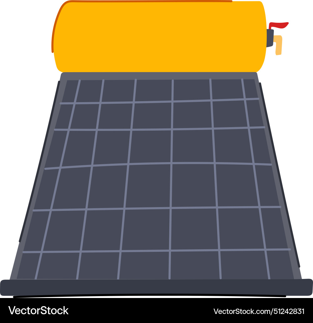 Hot solar water heater cartoon Royalty Free Vector Image
