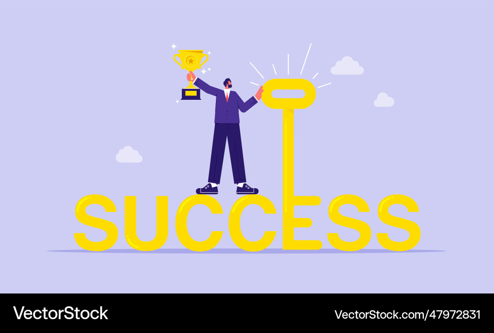Key success concept flat Royalty Free Vector Image