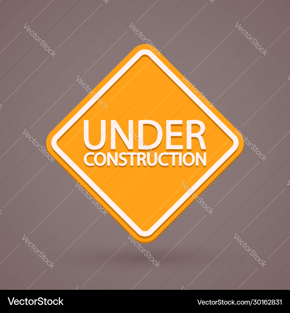 Orange sign construction Royalty Free Vector Image