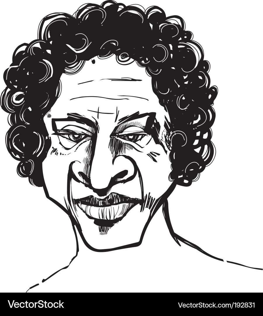 Pensive Afro Man Royalty Free Vector Image - VectorStock