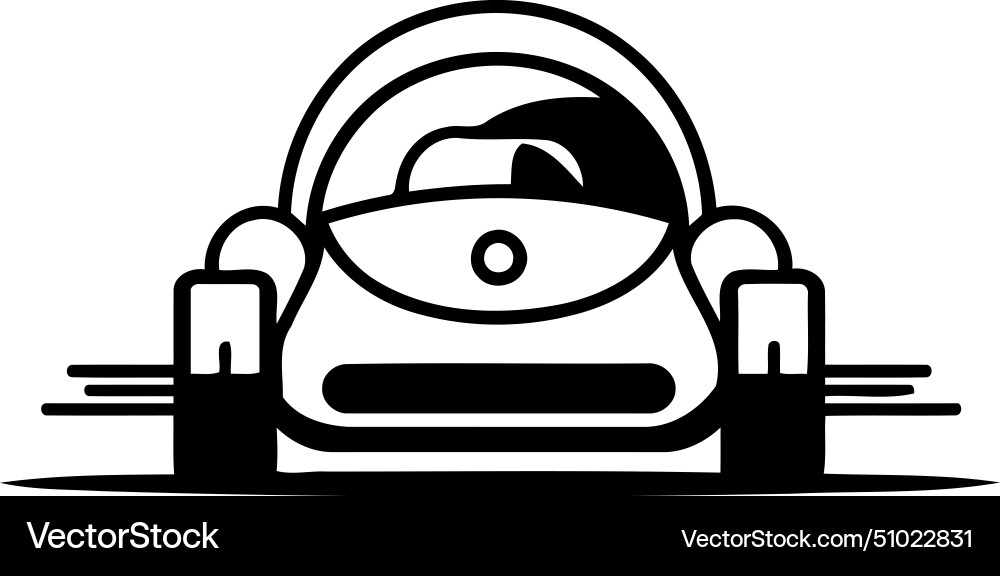 Racing car cartoon icon flat design style Vector Image