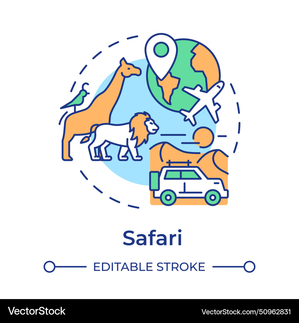 Safari multi color concept icon Royalty Free Vector Image
