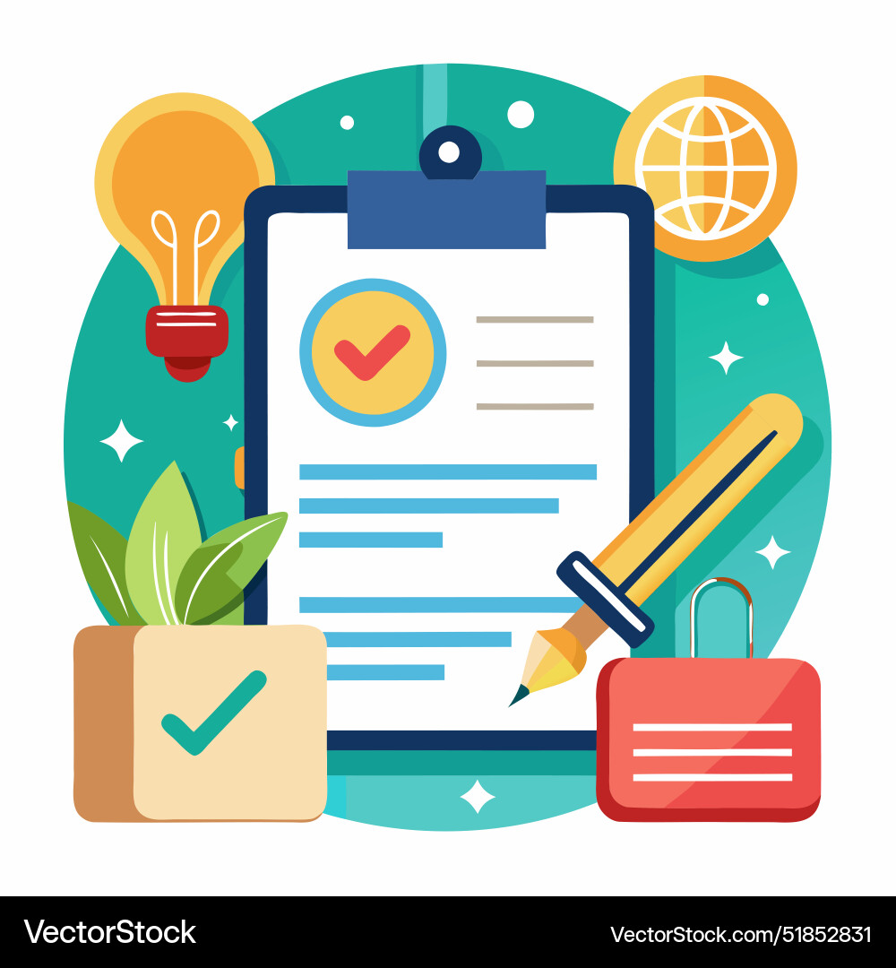 Work permit approval Royalty Free Vector Image