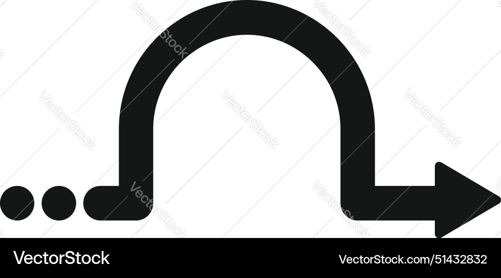 Black curve arrow icon on white background Vector Image