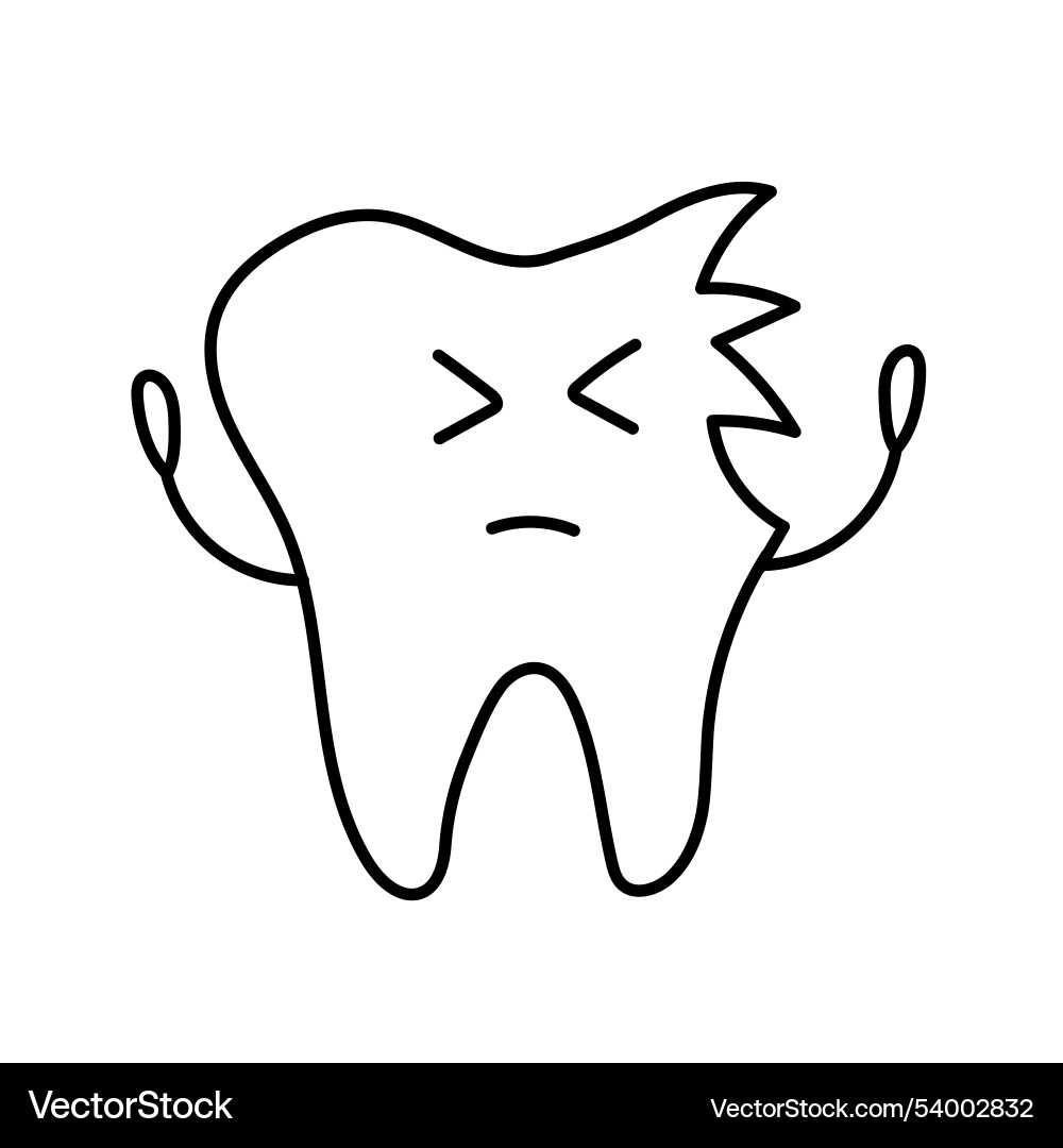 Broken tooth isolated on white background Vector Image