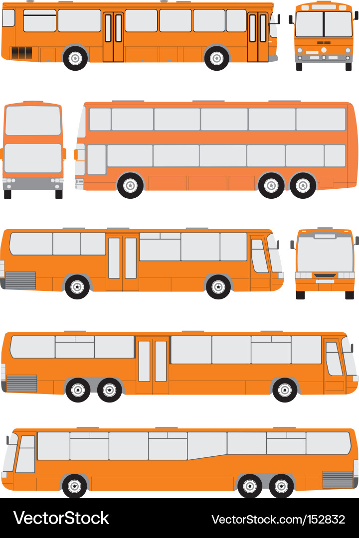 Bus Silhouettes and Shapes Royalty Free Vector Image