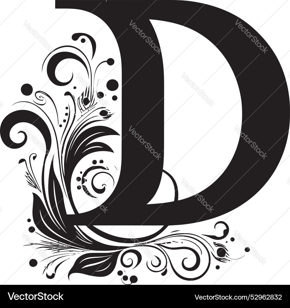 Detailed accents intricate font d decor daring Vector Image Detailed accents intricate font d decor daring Vector Image