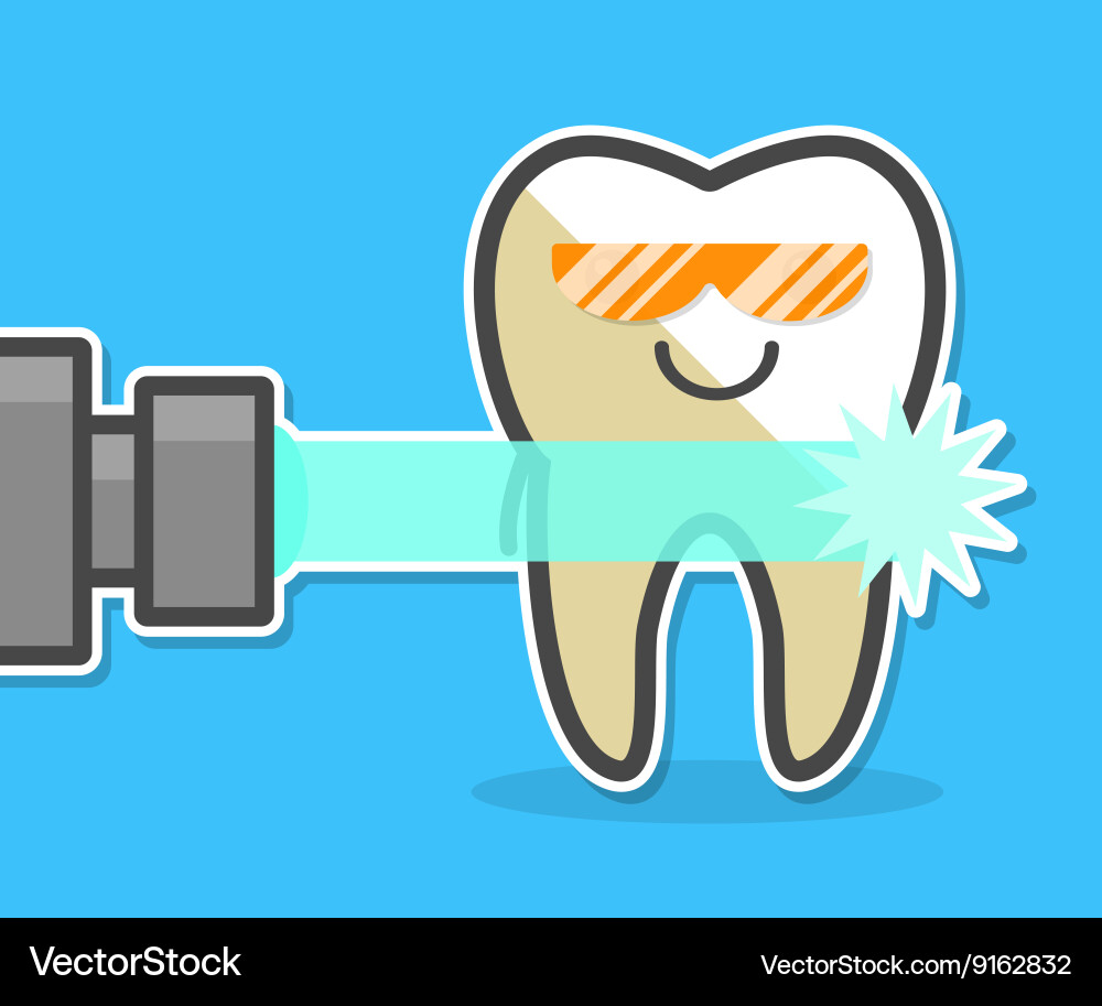 Laser teeth whitening concept Royalty Free Vector Image