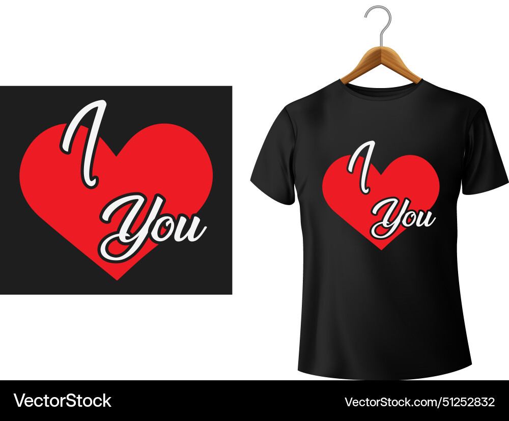 Love T Shirt Design For Valentine Royalty Free Vector Image