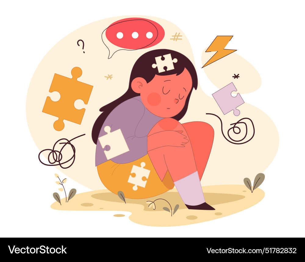 Mental problems of a child unhappy neglected Vector Image