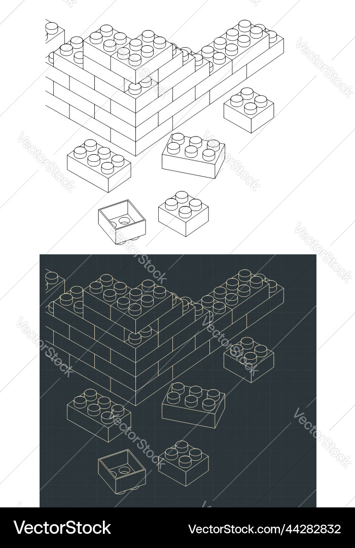 Plastic building blocks Royalty Free Vector Image