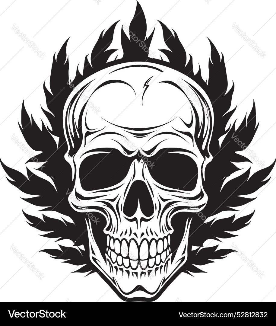 Skullweed emblem cannabis skull emblematic design Vector Image