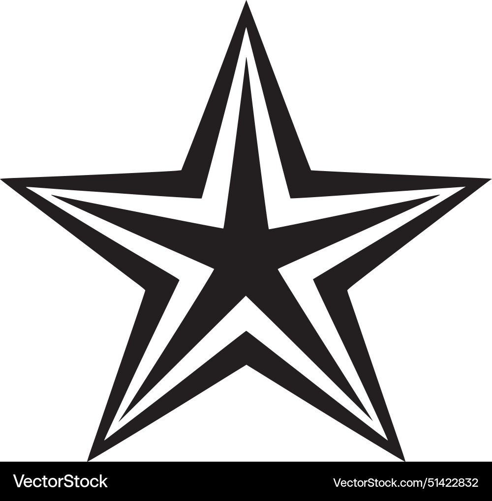 Star - black and white Royalty Free Vector Image