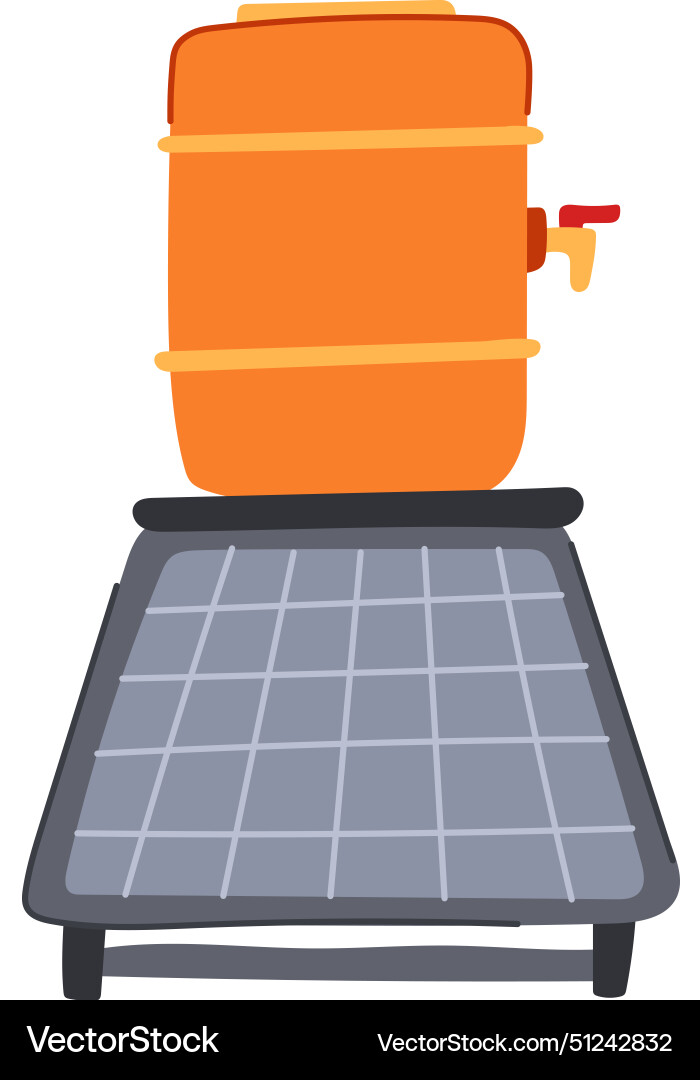 Thermal solar water heater cartoon Royalty Free Vector Image