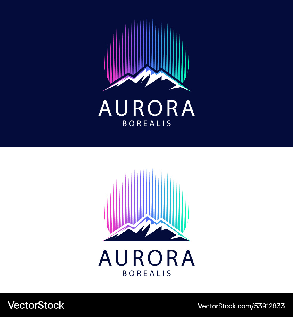 Aurora borealis Logo Vorlage Lizenzfreies Vektorbild