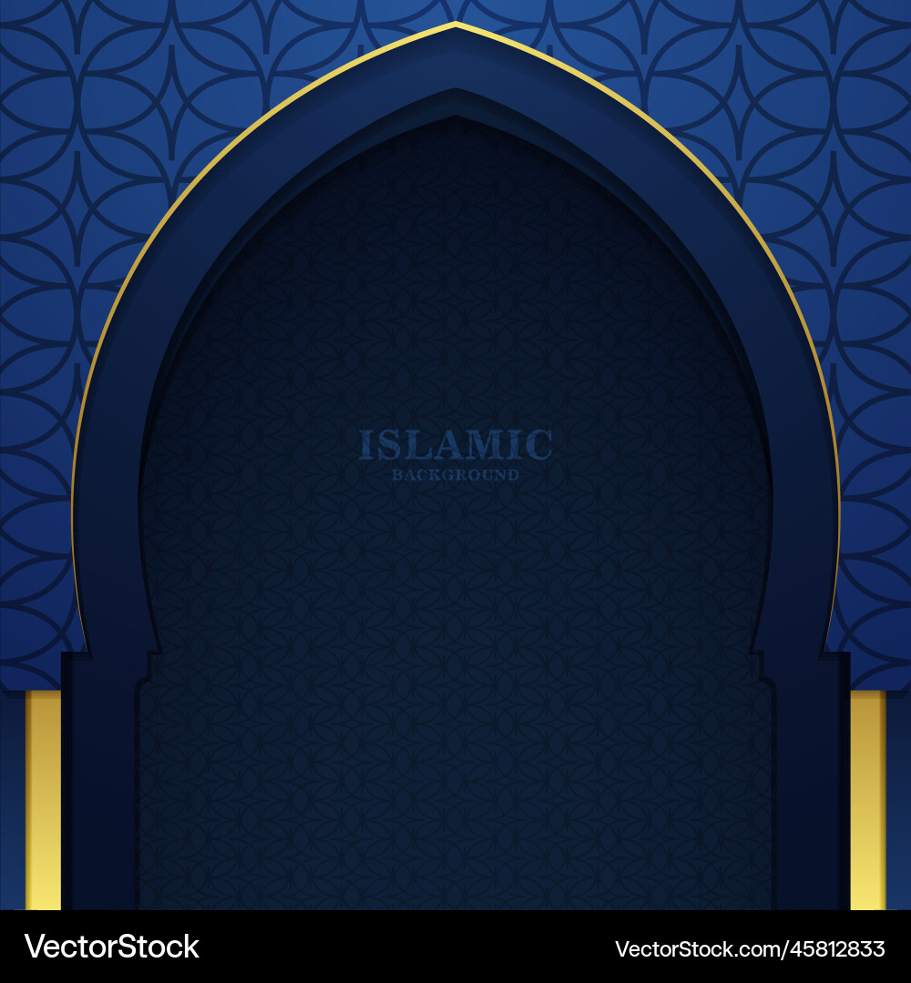 Blue and gold elegant simple islamic background Vector Image