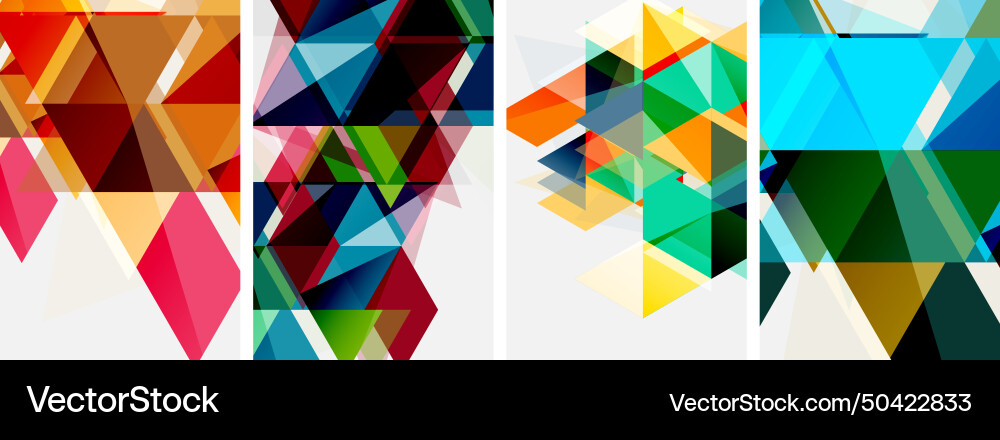 Colorful bright triangles with various colors Vector Image