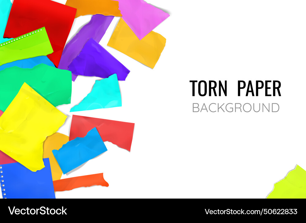 Colorful torn paper background Royalty Free Vector Image