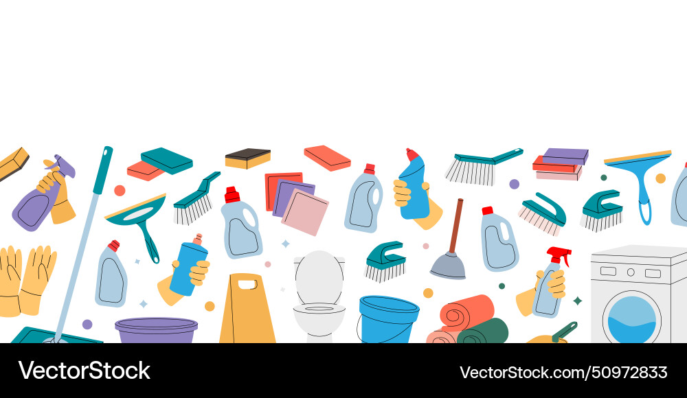 Housekeeping horizontal banner floor mop bucket Vector Image