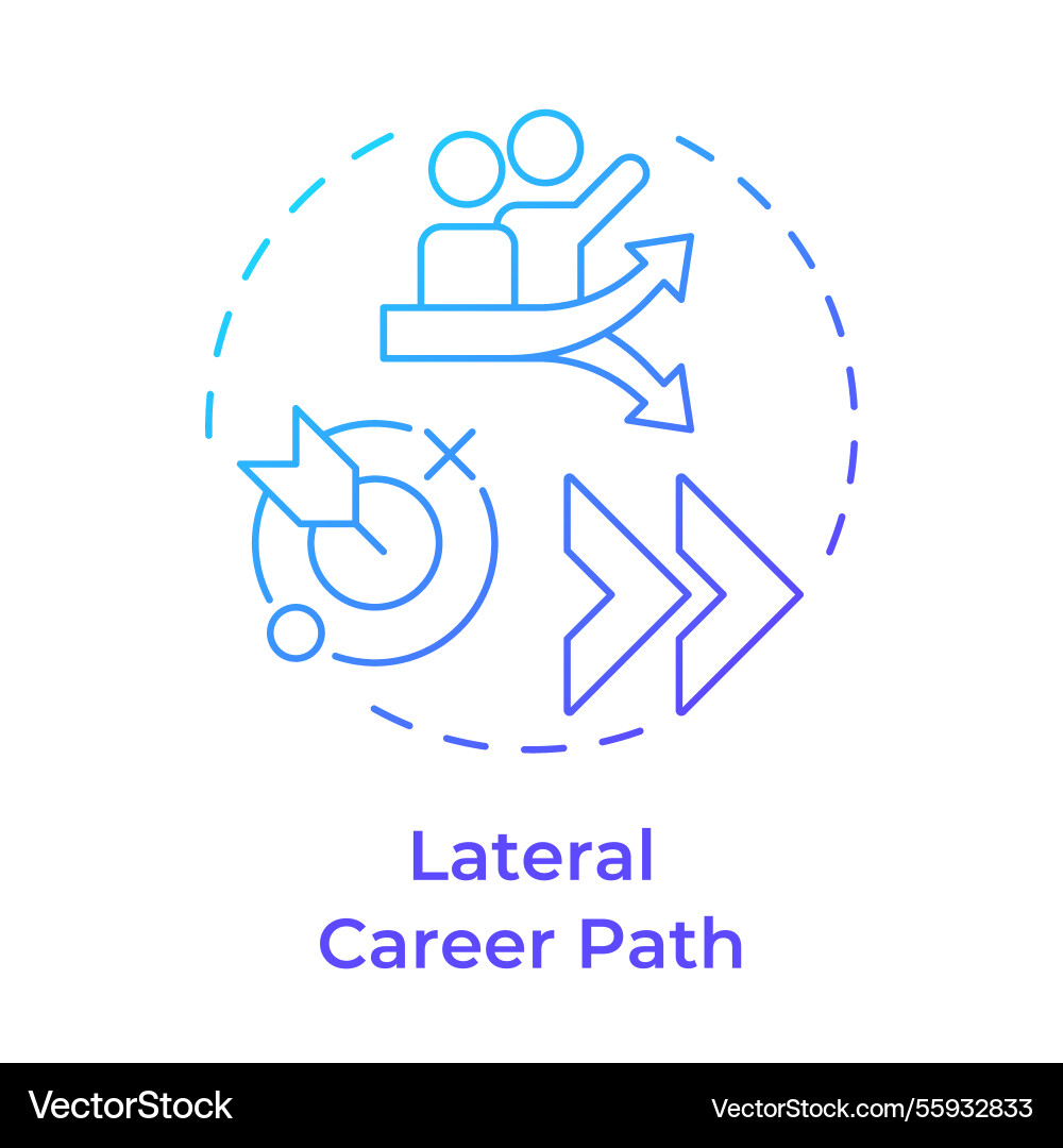Lateral career path blue gradient concept icon Vector Image