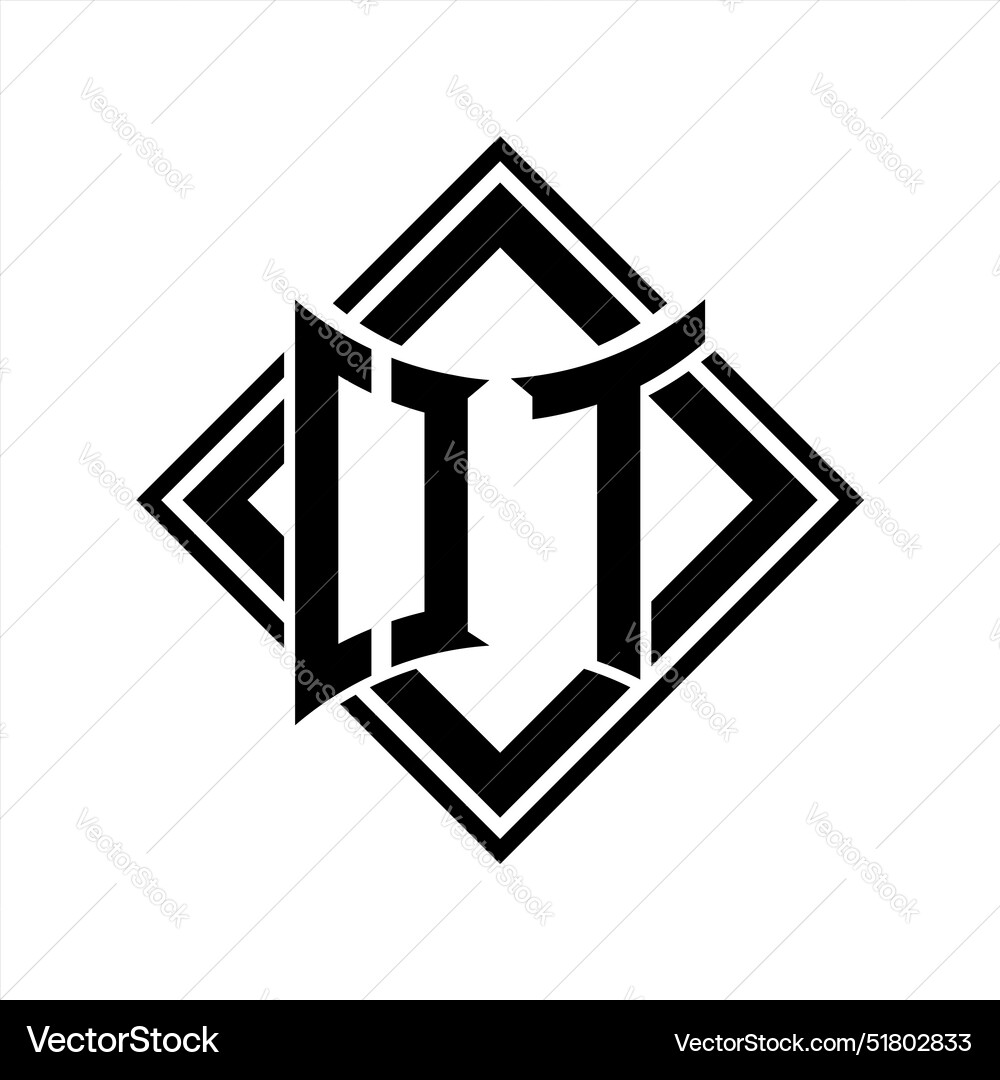 Ot letter logo with abstract shield shape Vector Image